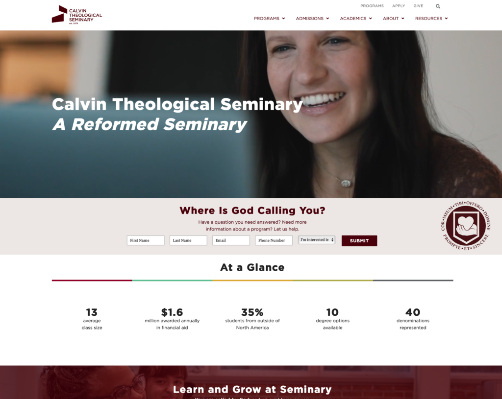 Calvin Theological Seminary: A Reformed Seminary